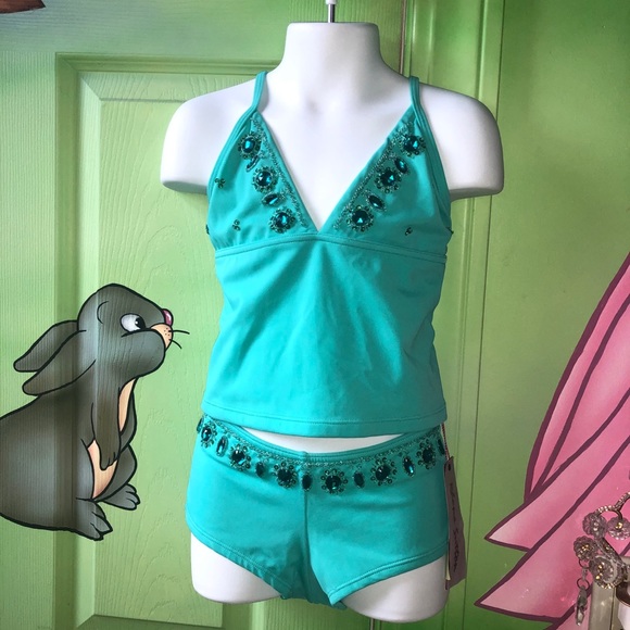 Rhona Sutton | Swim | Rhona Sutton Girls Jeweled Tankini Swimsuit Nwt ...